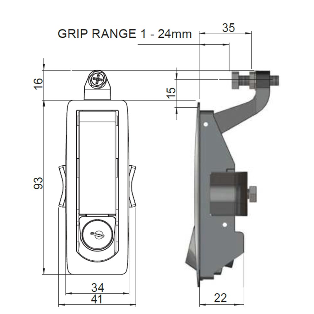 Best Lift and Turn Compression Latch - Grip Range 1 - 24mm - Locking ...