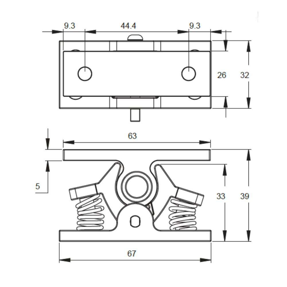 Best Door Hold Back - 39 x 63mm - Hard Spring - Steel | UES Hardware ...