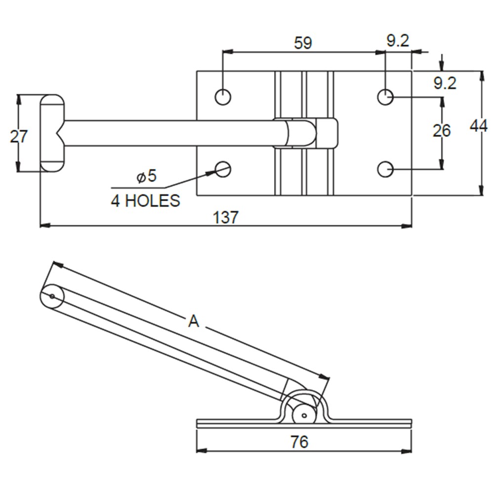 Best Door Hold Back 50 Series Zinc Plated Male - Plate 76mm x 44mm ...