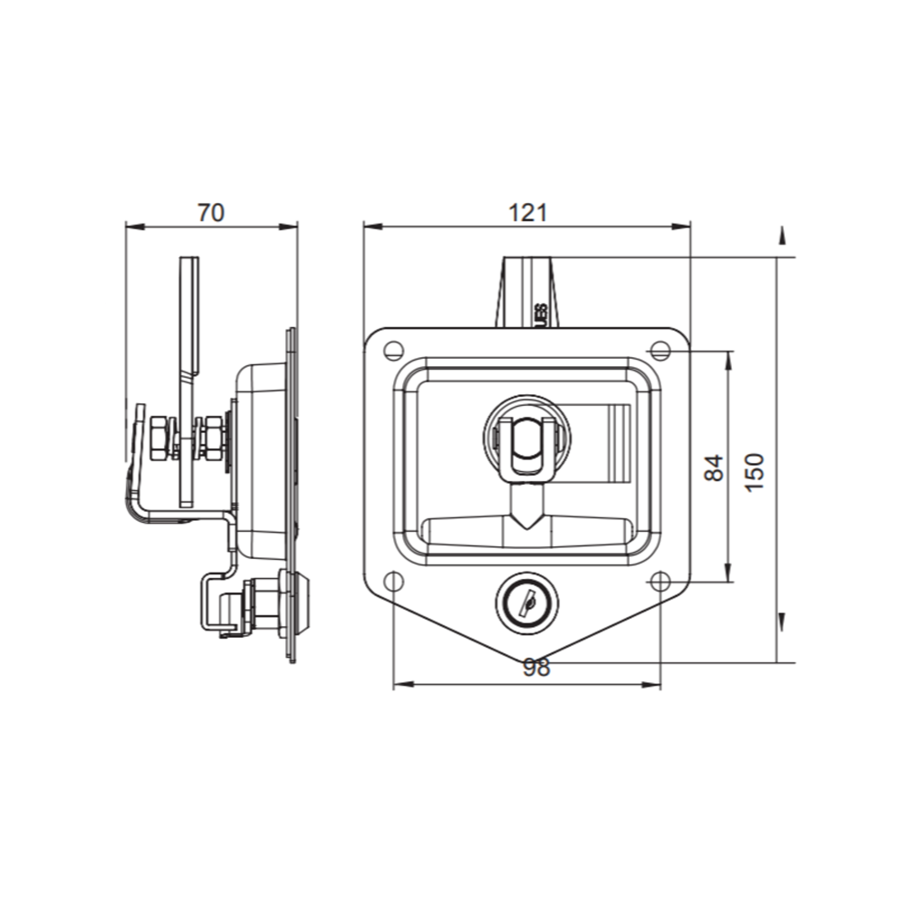 Best Drop T Lock - Straight Tongue - Padlockable - Stainless Steel ...