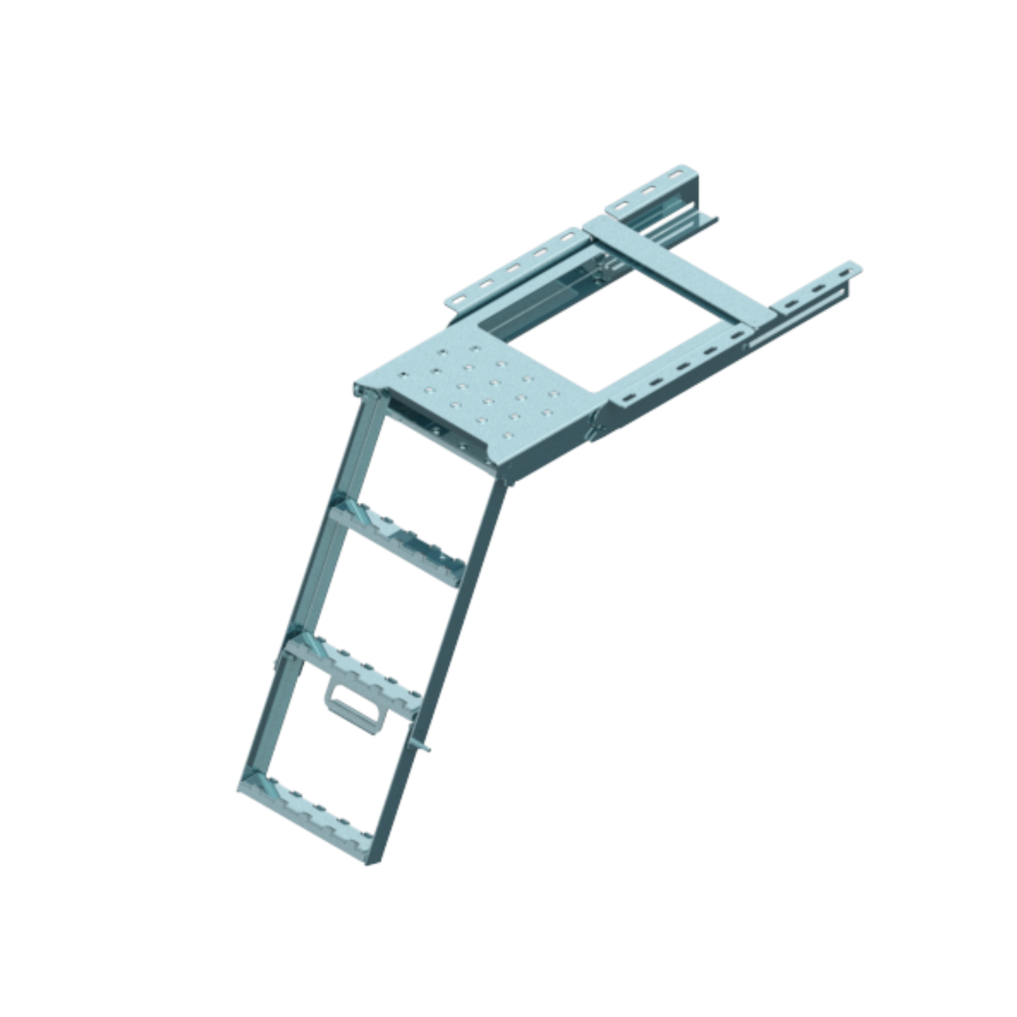 Best 3 Step Folding Pullout Ladder with Platform - Zinc Plated | UES ...