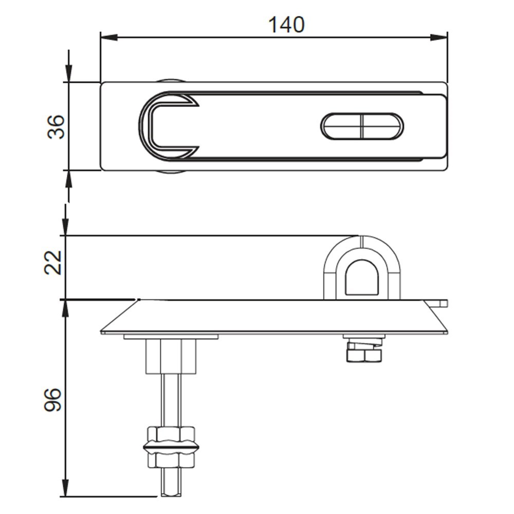 Best Swing Handle 142mmL x 33mmW 8mm Shaft Stainless Steel Padlockable ...